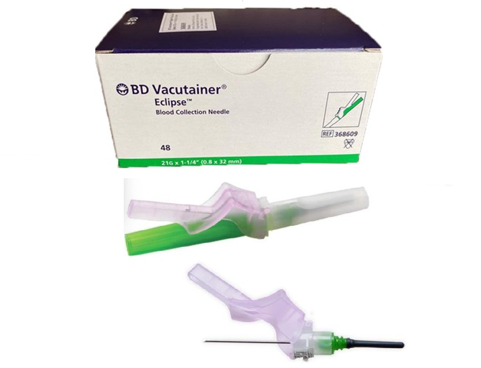 BD Vacutainer Eclipse Blood Collection Needle 21G 1 1/4" 0.8mm x 32mm ...